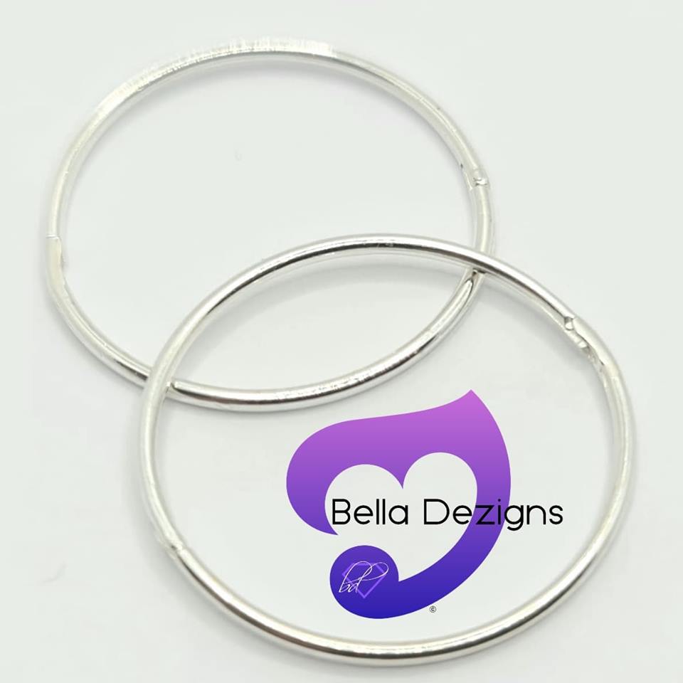 Hinged Sleeper Earrings - SOLID 9ct WHITE GOLD | Bella Dezigns